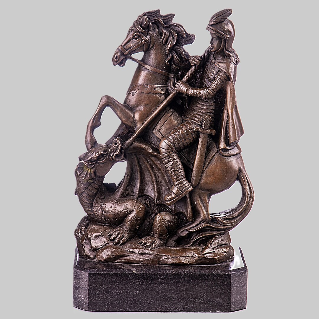 Heroic Bronze Statue of St. George the Dragon Slayer – A Timeless ...