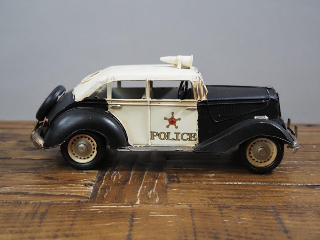 Iron Police Car Model - Antique Collectors Piece - Etsy