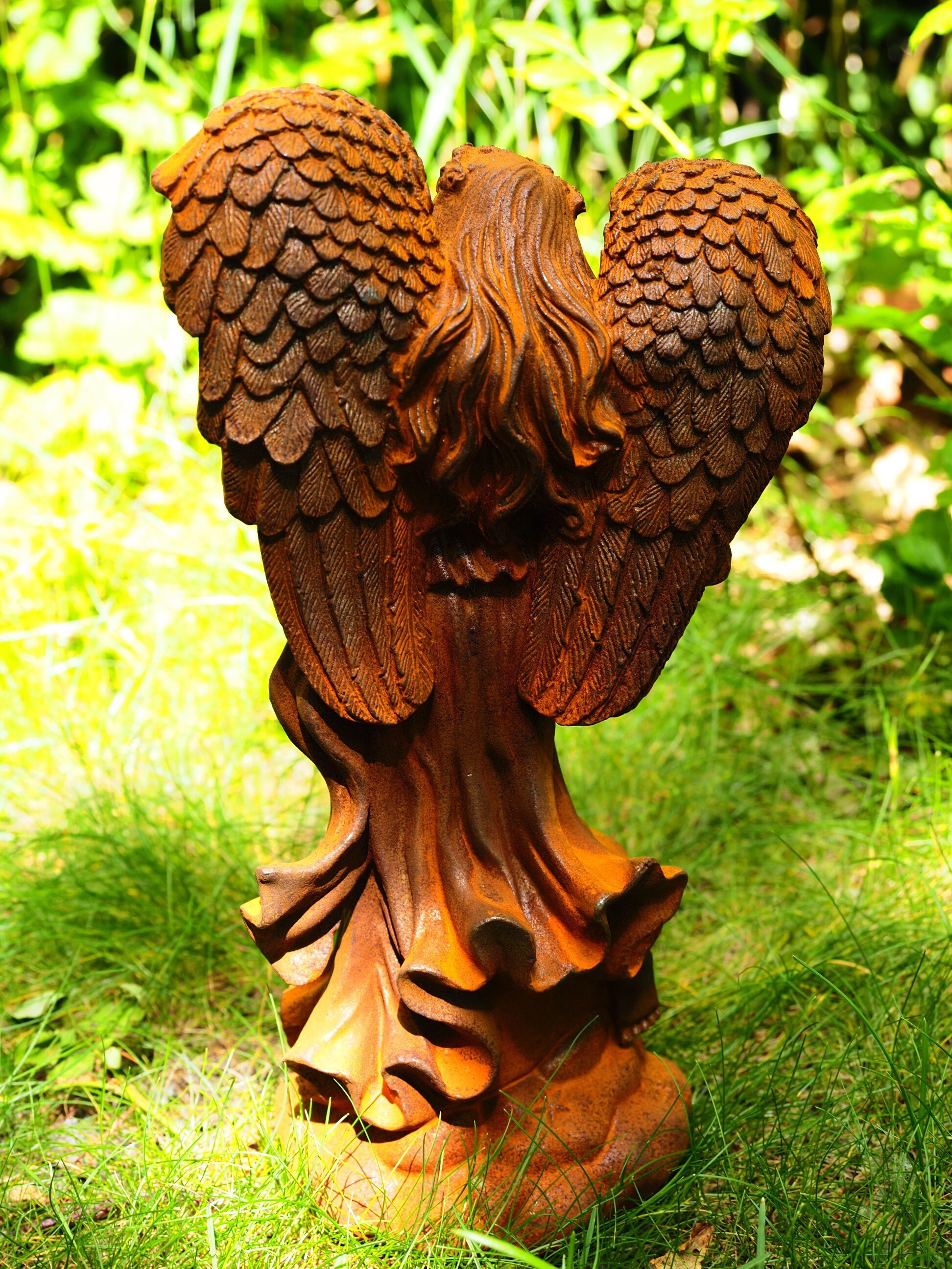 Eternal Guardian: Timeless Cast Iron Angel Sculpture for Home and ...