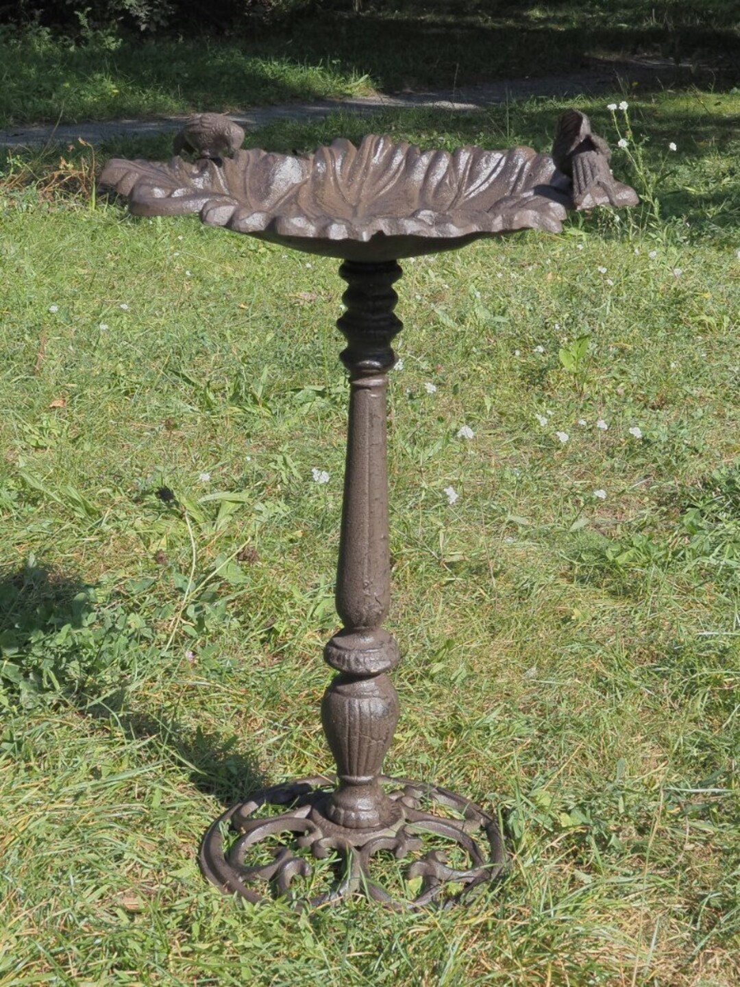 Rustic Brown Cast-iron Bird Bath - Etsy