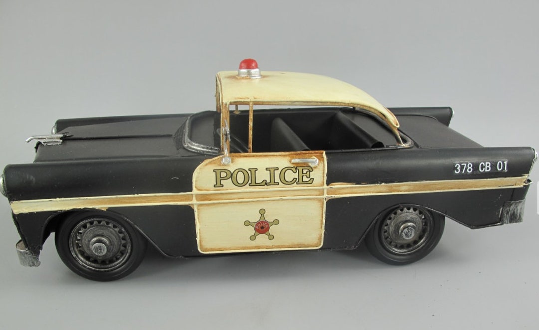 Vintage Iron Police Car Model: Antique Collectible Toy - Unique Law ...