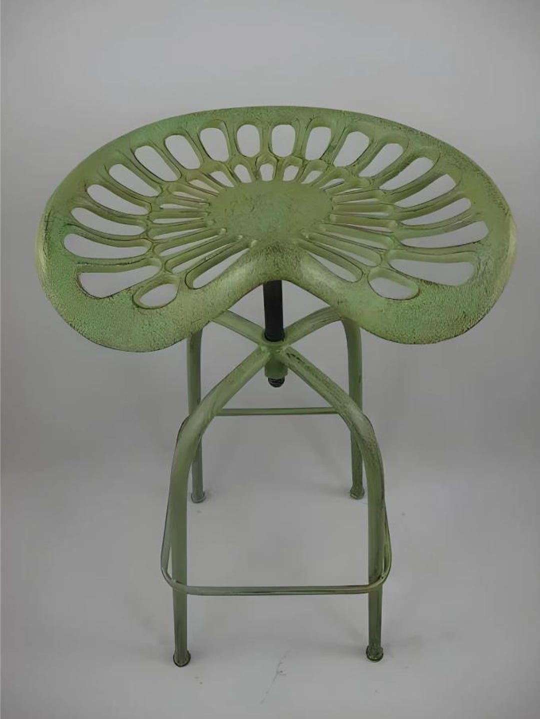 Rustic Green Iron Bar Stool – Industrial Charm for Any Space - Etsy