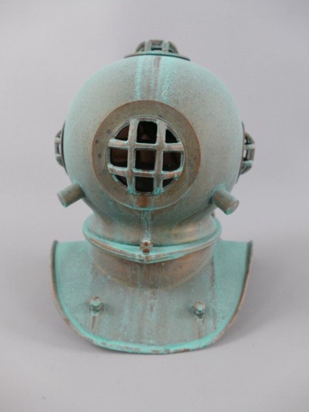 Vintage Copper Diver Helmet With Patina Finish 20x20cm - Etsy