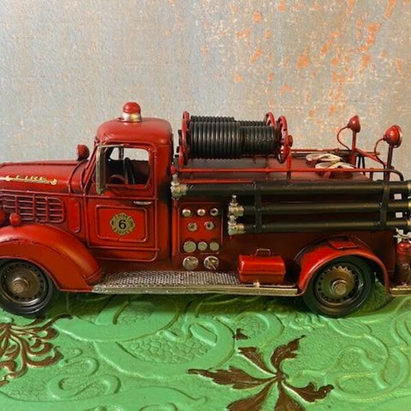 Antique Toy Fire Engine - Etsy