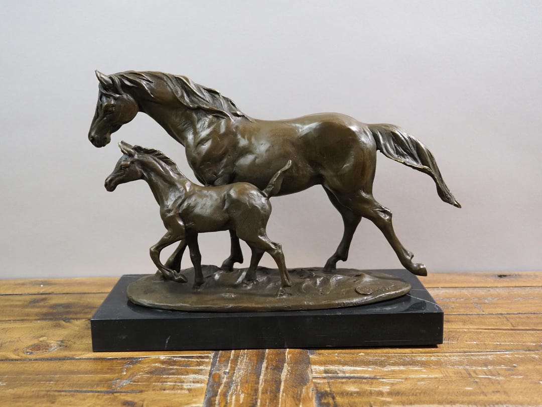 Love's Bond: Bronze Horse and Colt Sculpture - Etsy