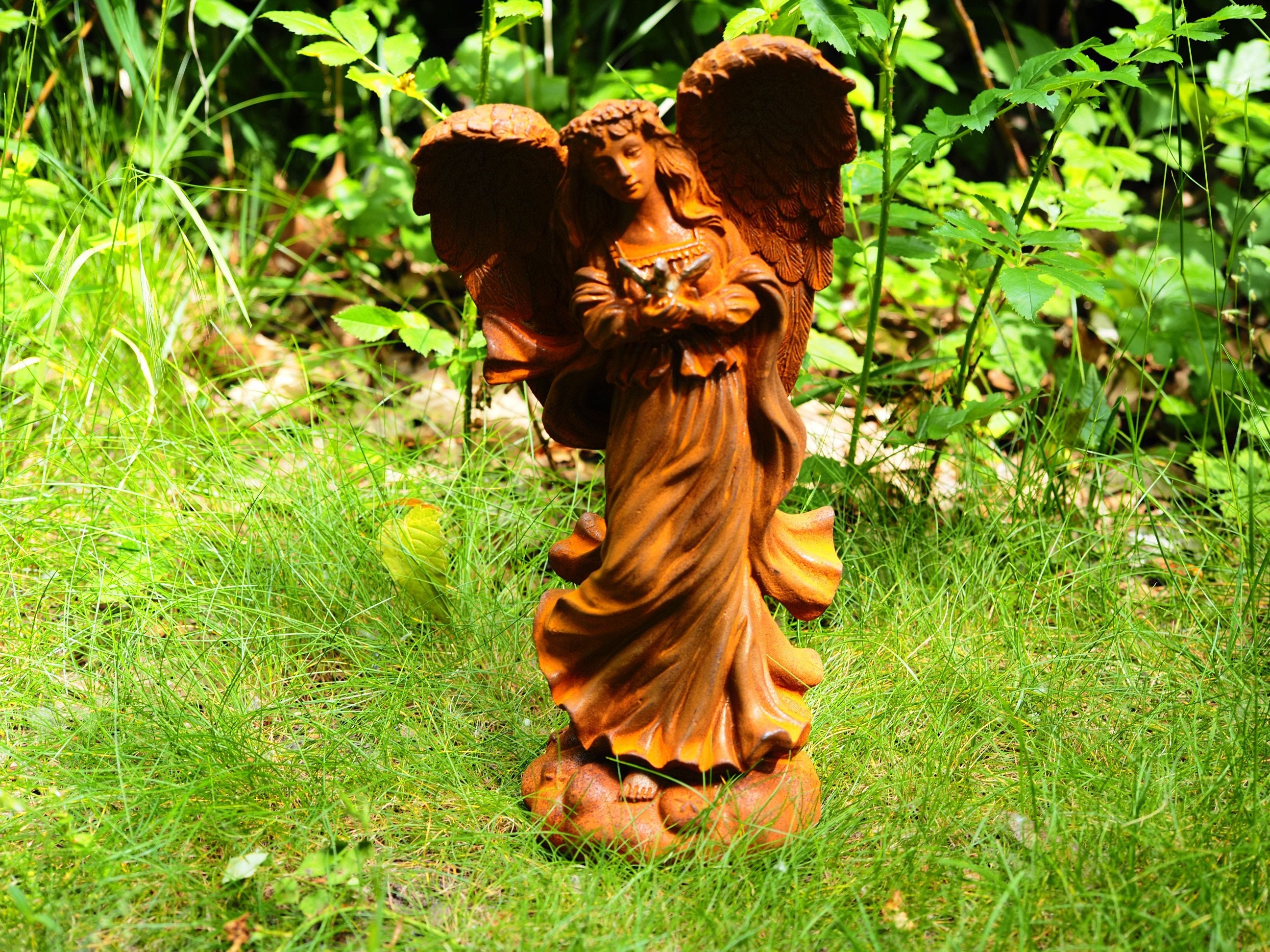 Eternal Guardian: Timeless Cast Iron Angel Sculpture for Home and ...