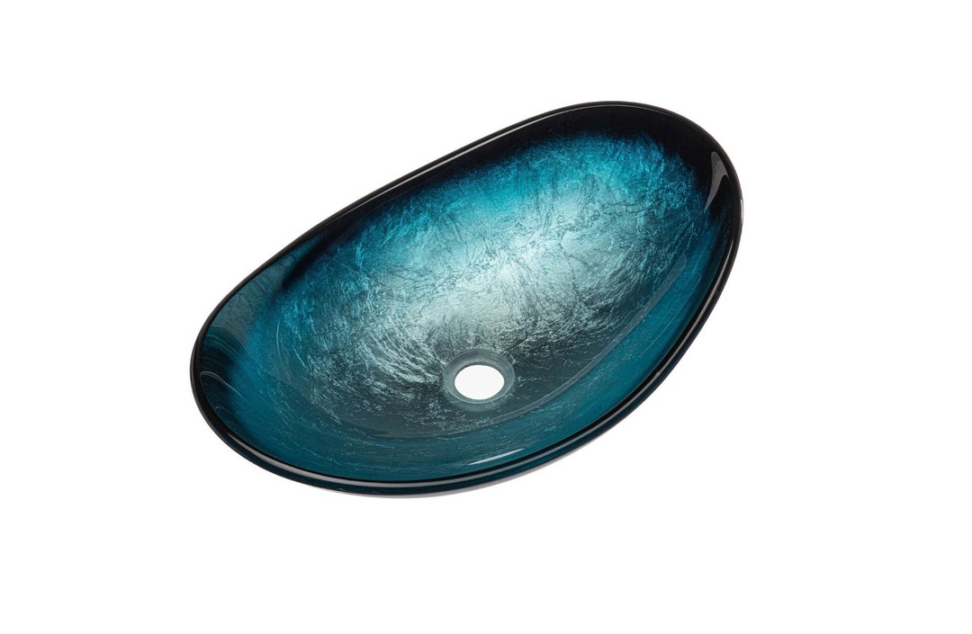 Graceful Elegance: Oval Glass Basin Vanity Sink Ensemble - Etsy