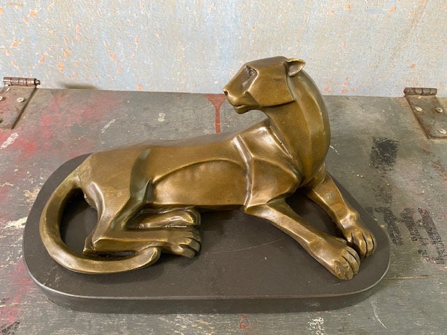 Bronze Leopard Sculpture: A Majestic Addition to Your Collection - Etsy