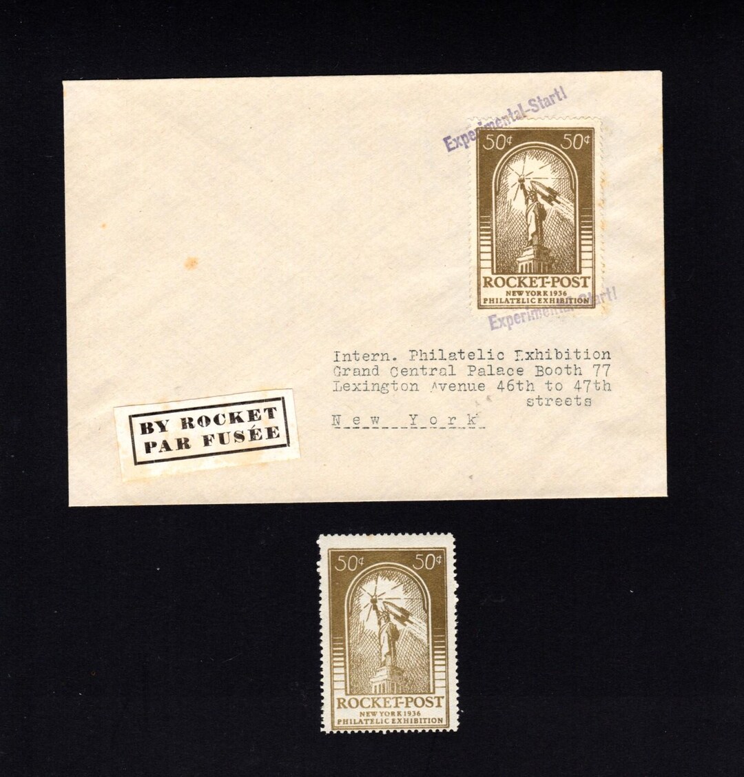 1936 First Rocket Mail Flight Cover From New York - International ...