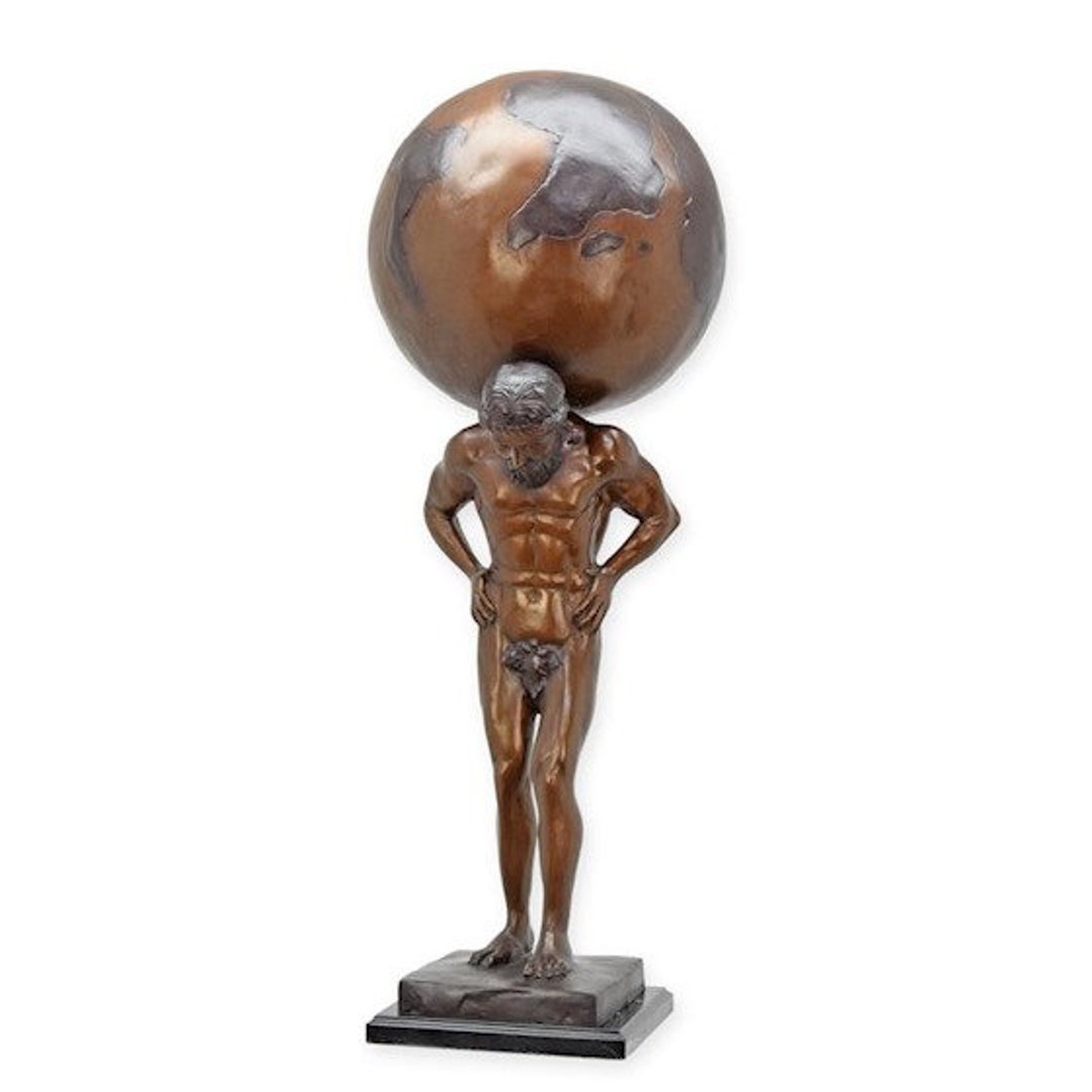 Atlas: the Mighty Bronze Sculpture 90 Cm - Etsy