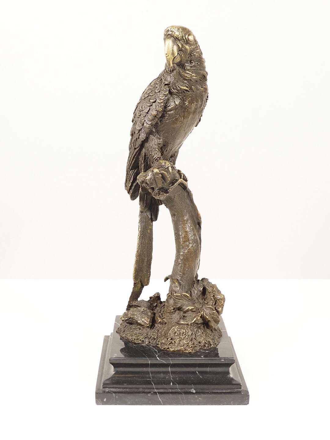 Bronze Parrot Statue – Majestic Exotic Bird Figurine – Symbol of Wisdom ...