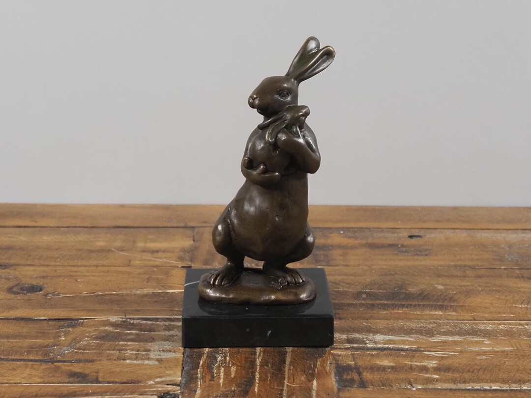 Unique Bronze Rabbit Sculpture With Younglings - Etsy