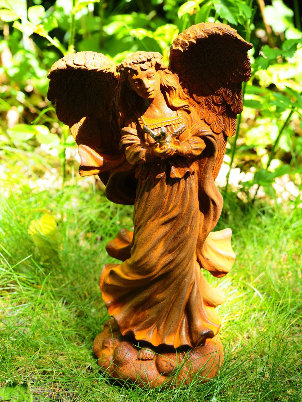 Eternal Guardian: Timeless Cast Iron Angel Sculpture for Home and ...