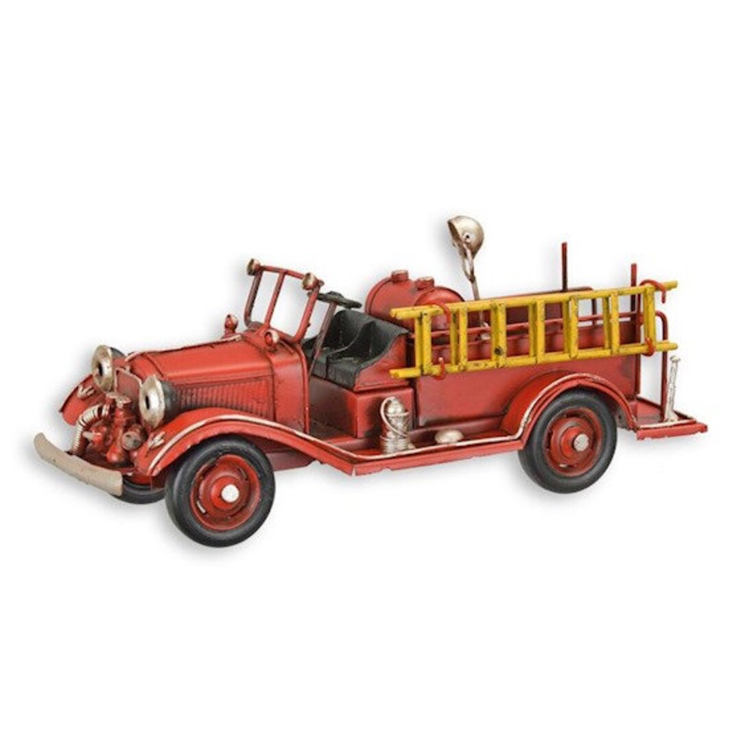 Tin Firetruck Model Miniature Replica of a Fire Engine - Etsy