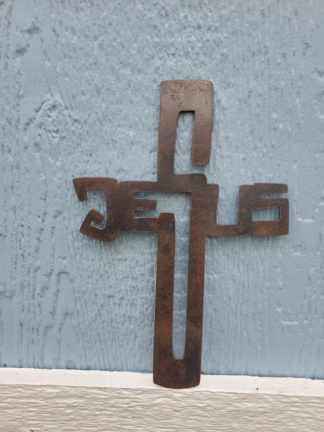 9 X 6 Jesus Cross Metal Art - Etsy