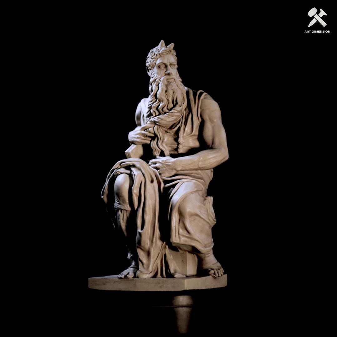 Michelangelo's Moses. Exact 3d-printed Replica, Hand-painted. Finished ...