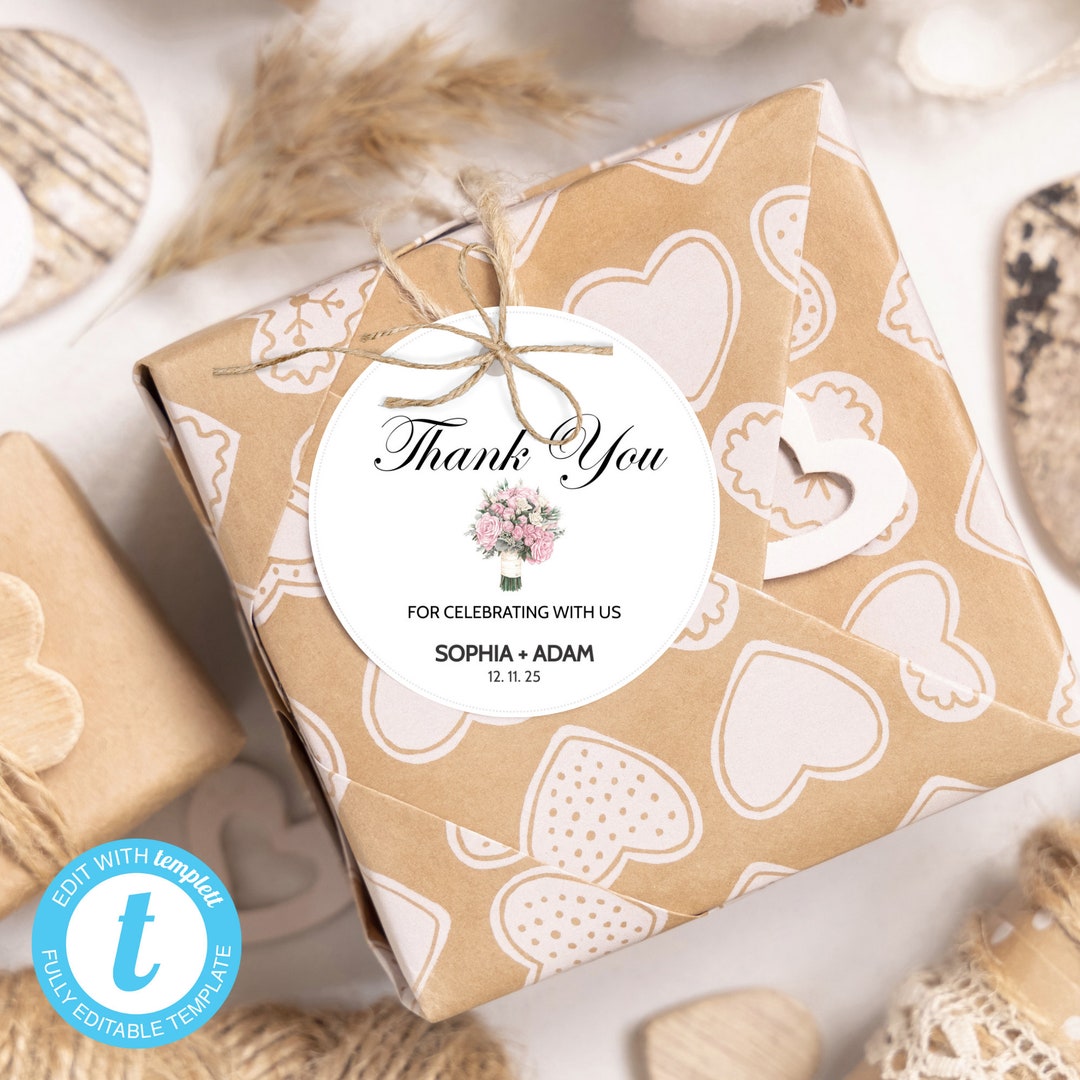 Circle Tag Template Editable Digital Circle Tag Elegant Wedding Tag ...