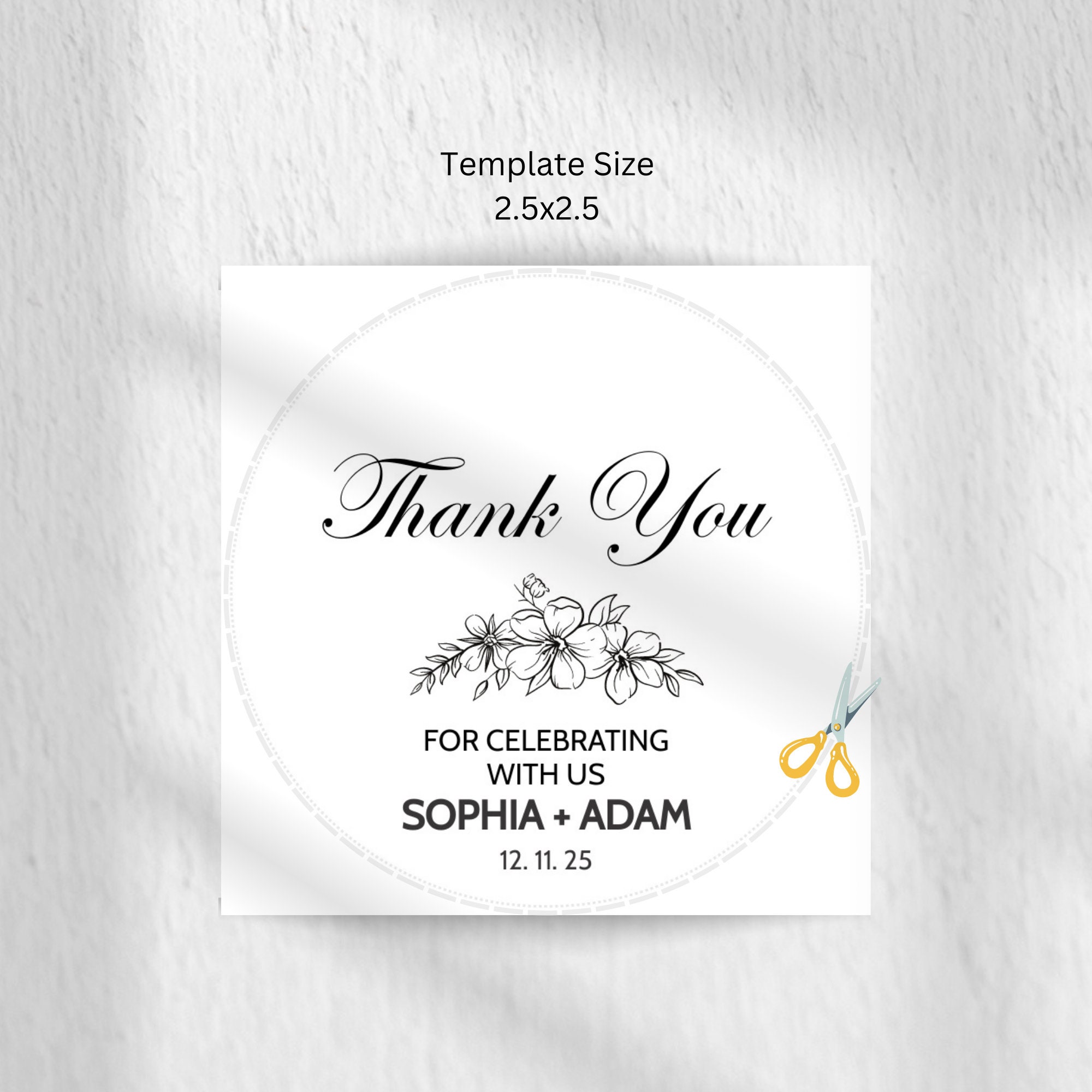 Circle Tag Template Editable Digital Circle Tag Elegant Wedding Tag ...