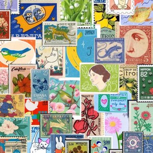 Colorful Stamp Collage - Etsy