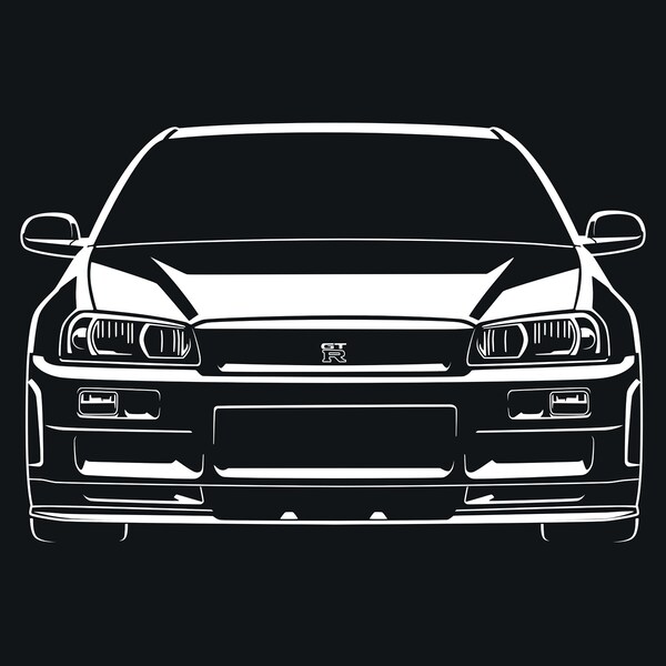 Nissan Gtr Silhouette Vector - Etsy