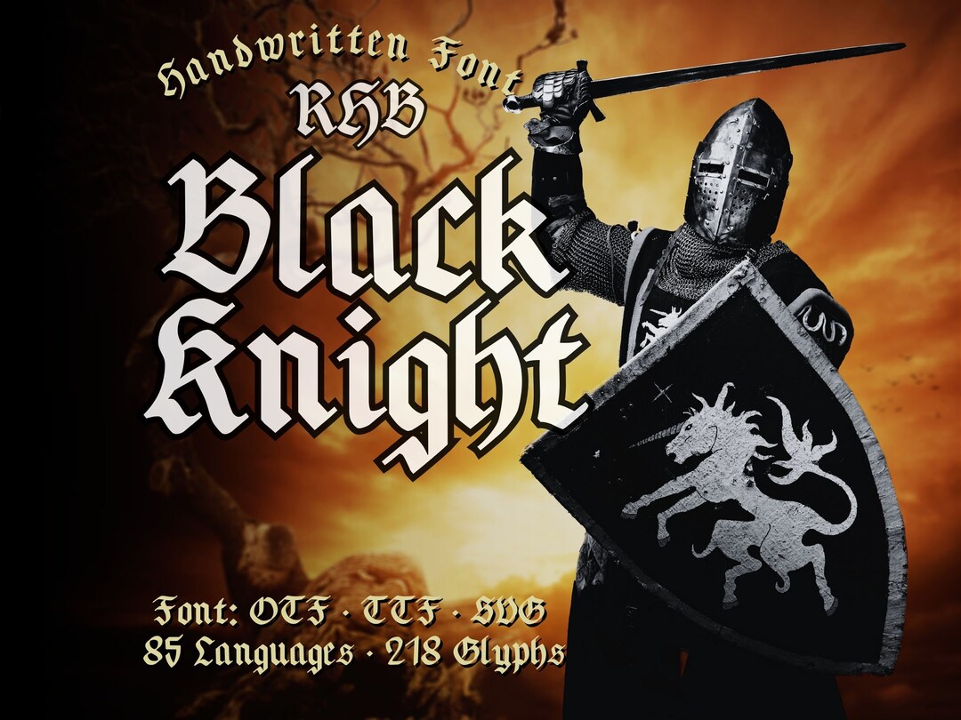 RHB Black Knight Handwritten Font Blackletter Font / Gothic Font as OTF ...