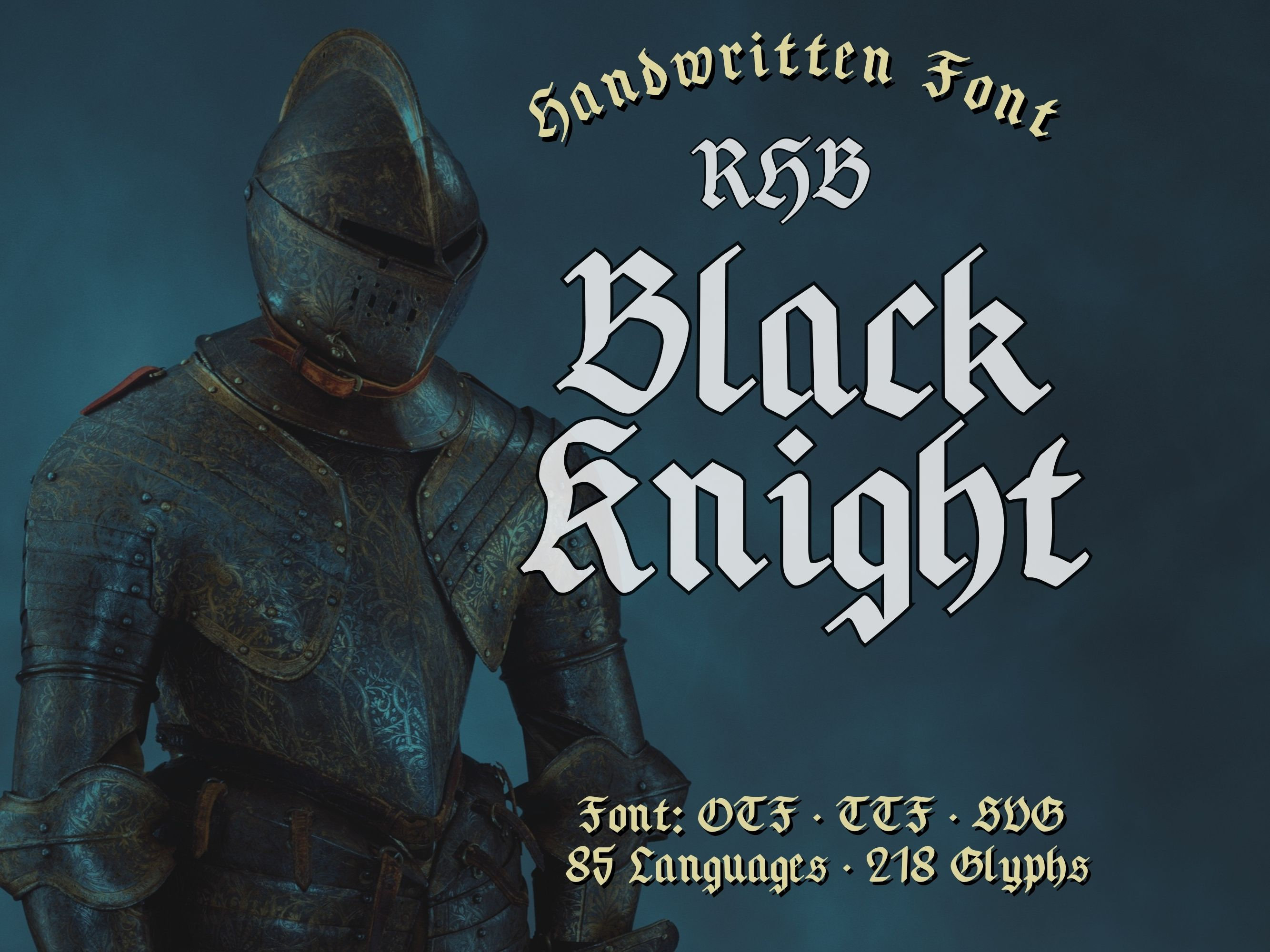 RHB Black Knight Handwritten Font Blackletter Font / Gothic Font as OTF ...