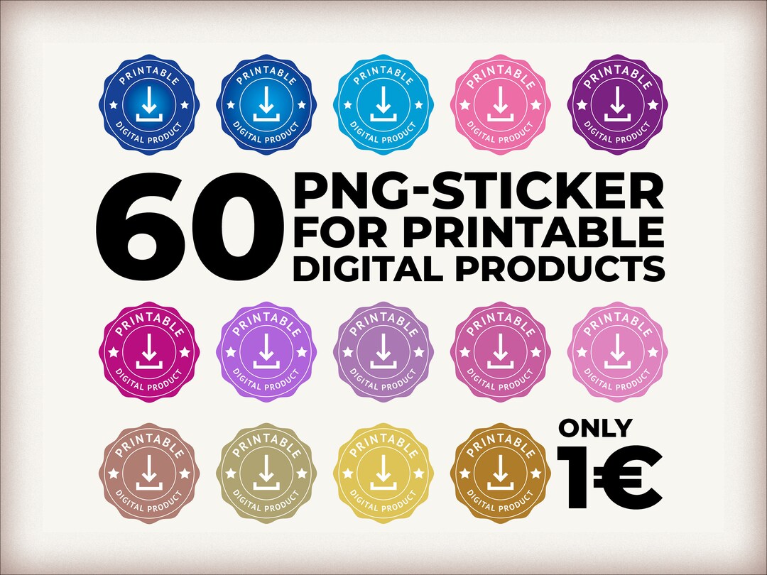 60 Png-sticker for Printable Digital Products for Your ETSY Listings - Etsy