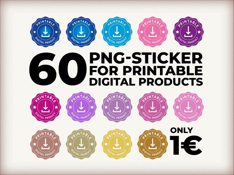 60 Png-sticker for Printable Digital Products for Your ETSY Listings - Etsy