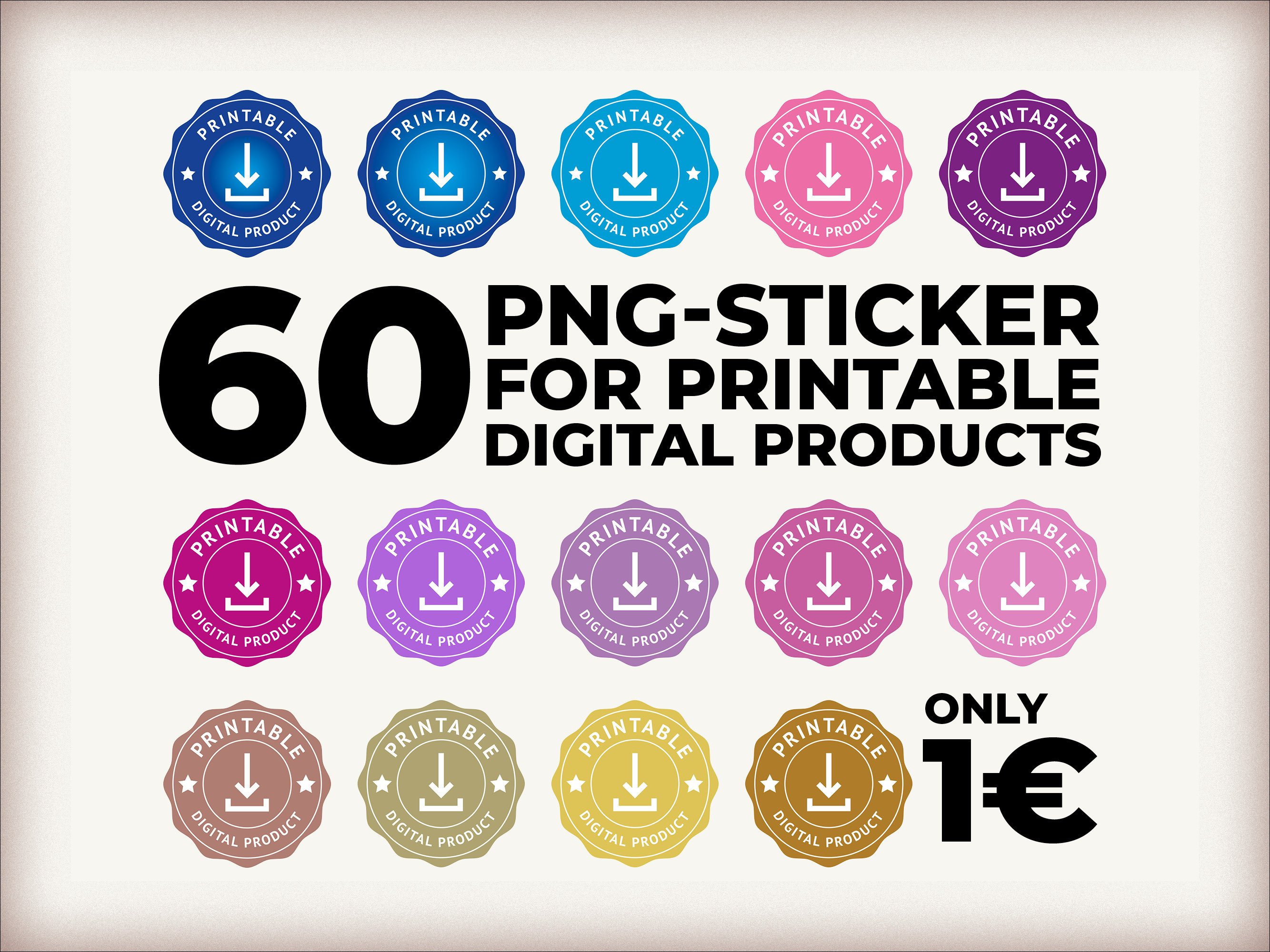 60 Png-sticker for Printable Digital Products for Your ETSY Listings - Etsy