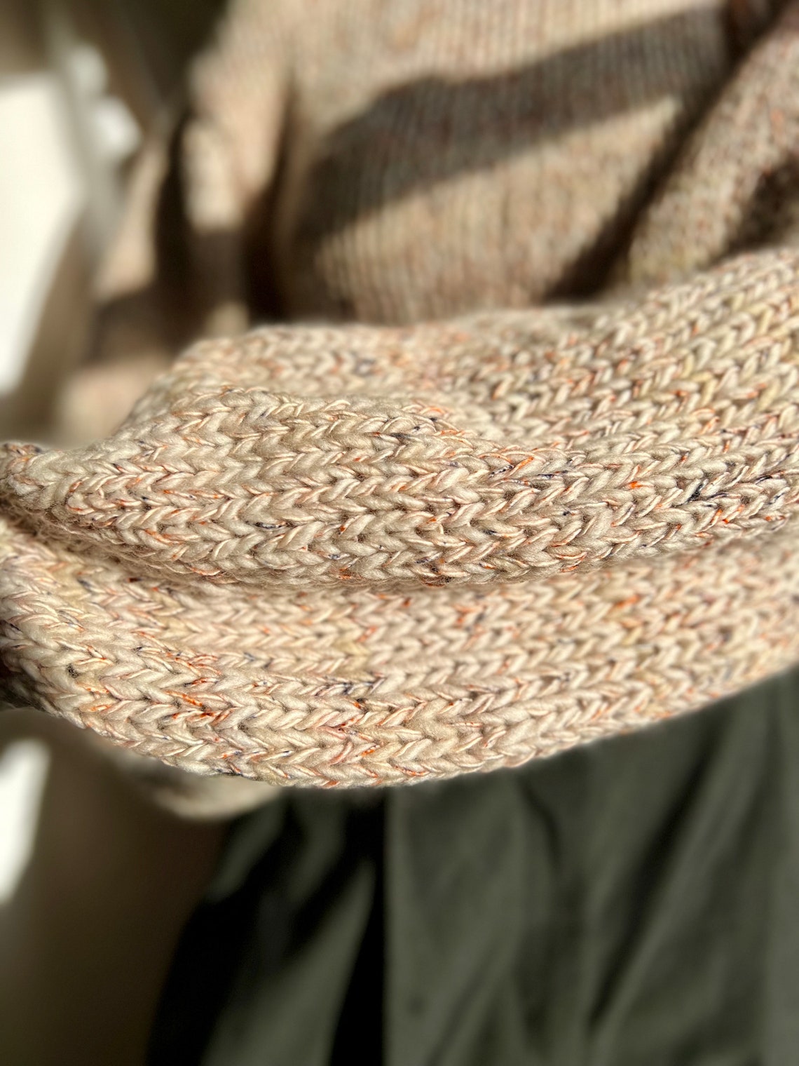 Handmade Knit Cropped Jumper, Beige Orange - Etsy