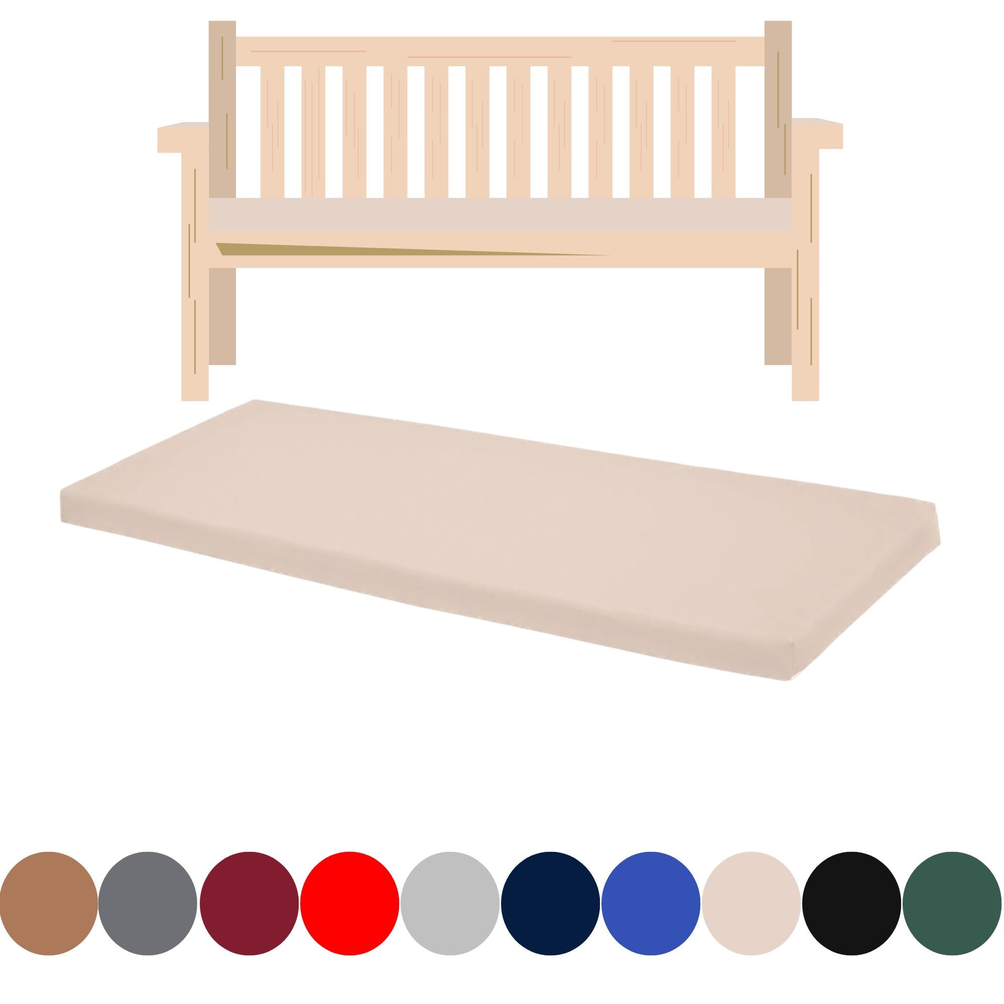 Garden Bench Seat Pad Foam Cushions for Outdoor Patio - Etsy UK