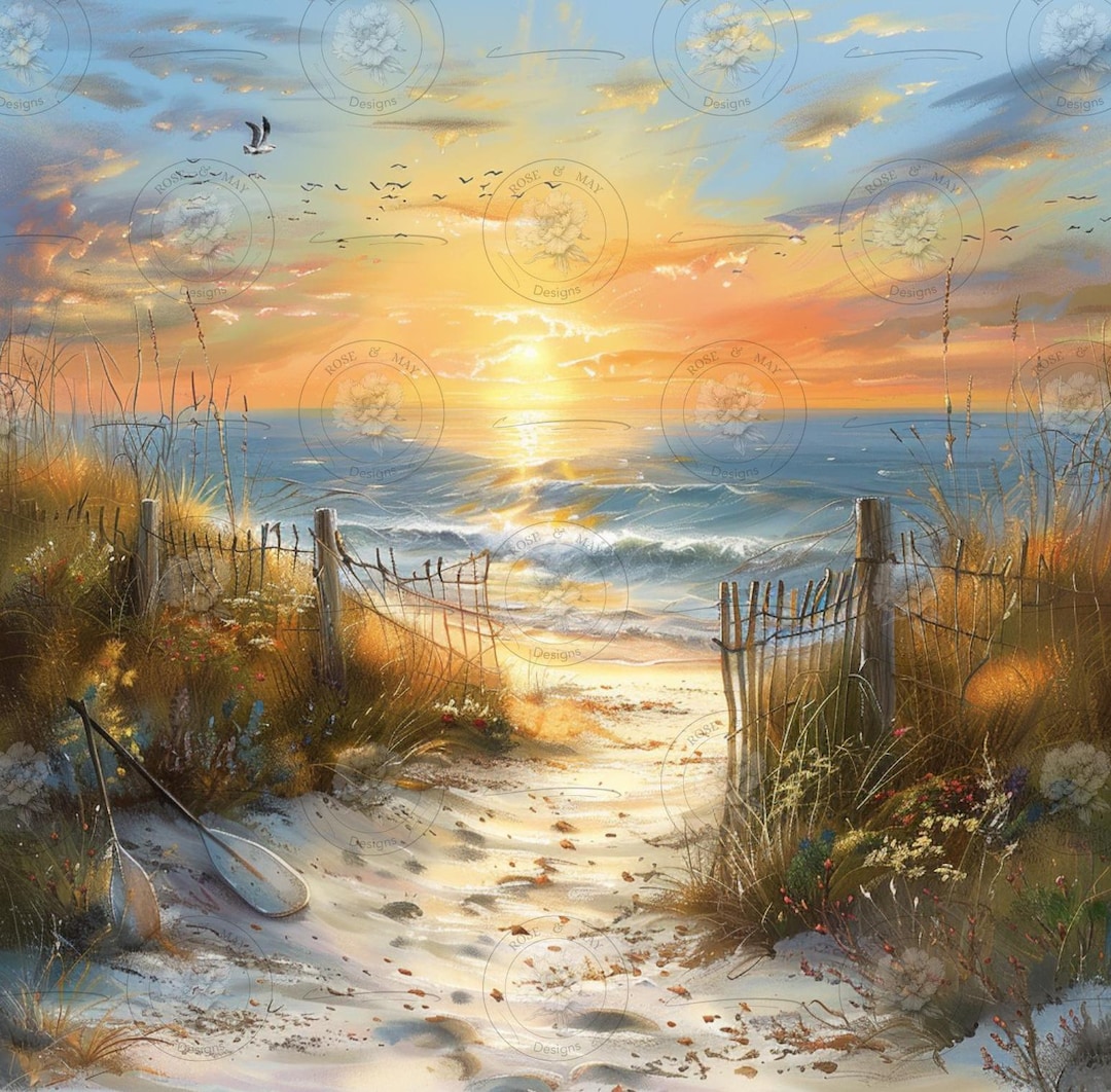 Sunset Beach Escape / Decoupage Paper,rice Paper, Rice Paper for ...