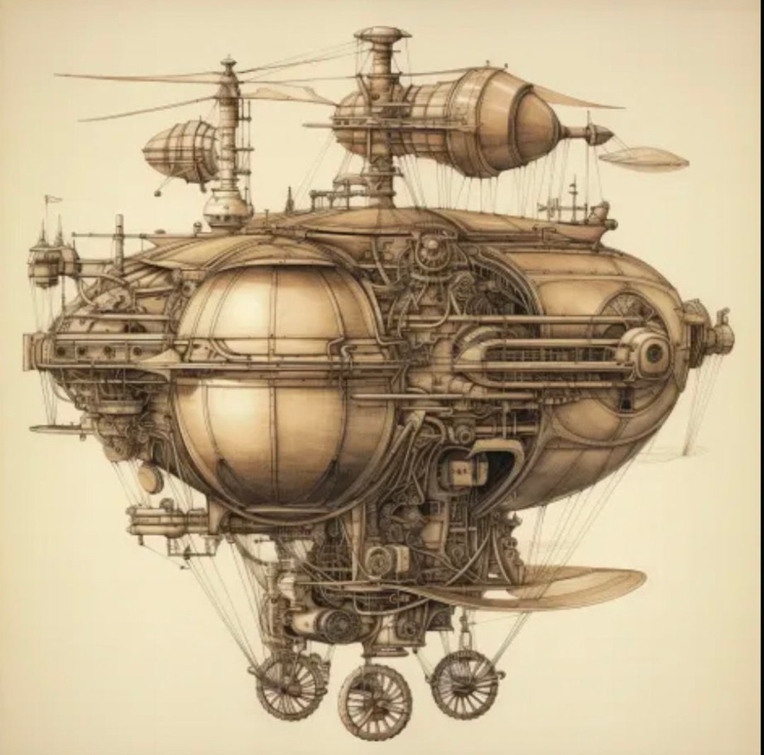 Futuristic Flying Machine Art Print Inspired by Davinci - Etsy