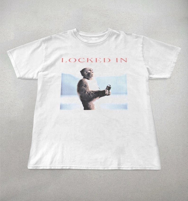 Monkey Graphic T-shirt, Lock in Meme Shirt, 90s Vintage Style Shirt ...