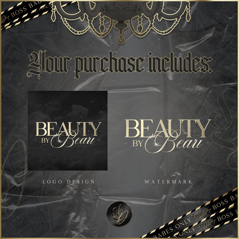 Pre-made Beauty Branding Kit, Custom Logo, Chrome Logo, Beauty Salon ...