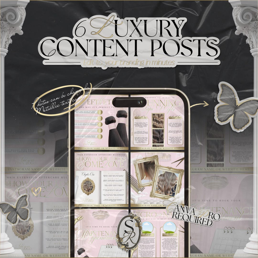 Hair Extension Flyer, Canva Template, Hair Extensions Social Media ...