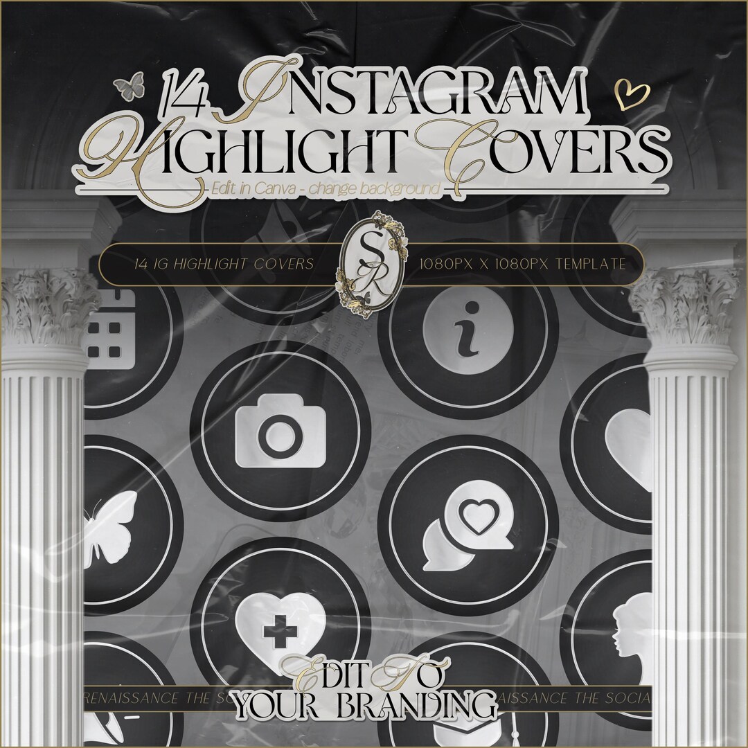 14 Silver Instagram Highlight Covers, Canva Highlights, Beauty Canva ...
