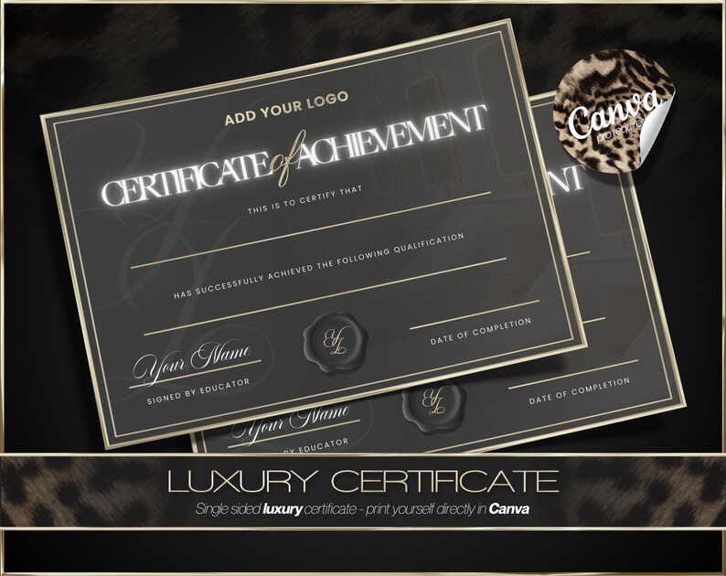 Beauty Salon Training Certificate Canva Template | Editable Course ...