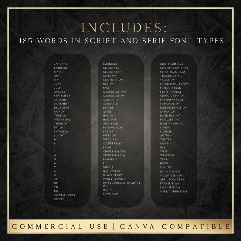 Word Clip Art, Gold Script Words, Gold Metallic Clipart, Gold Words ...