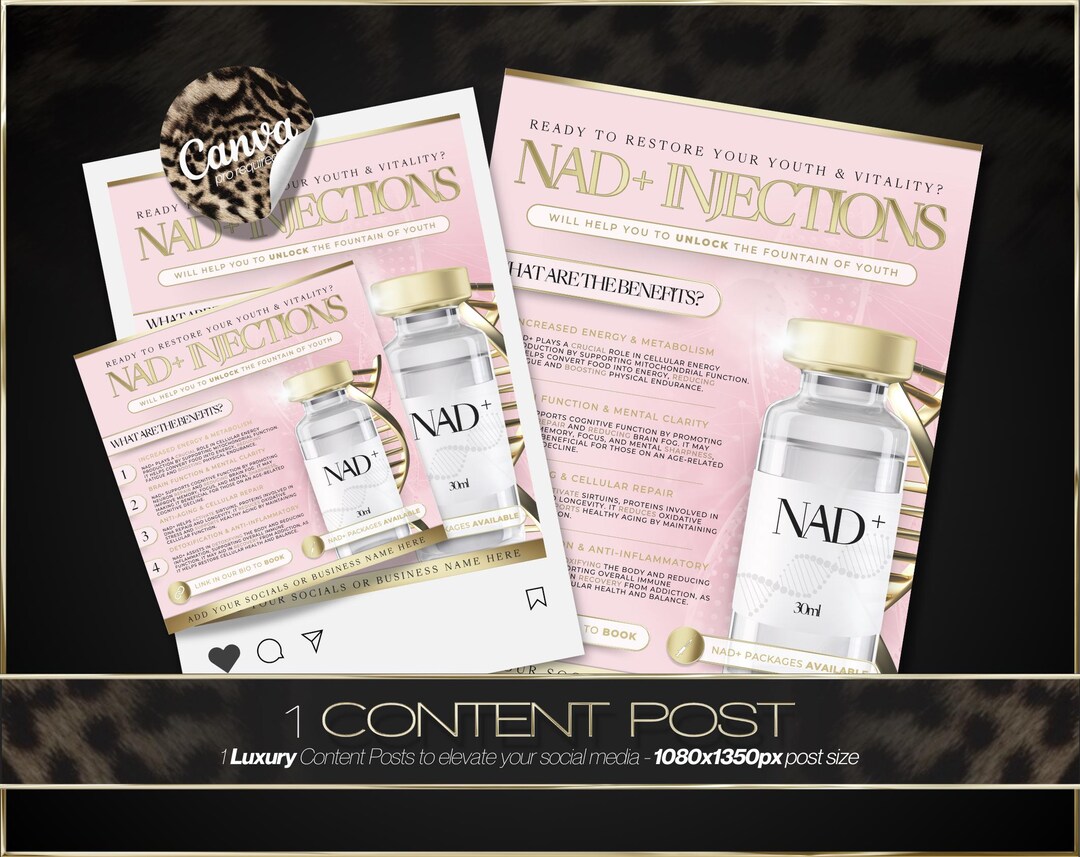 NAD+ Injections Aesthetics Practitioner Social Media Templates ...
