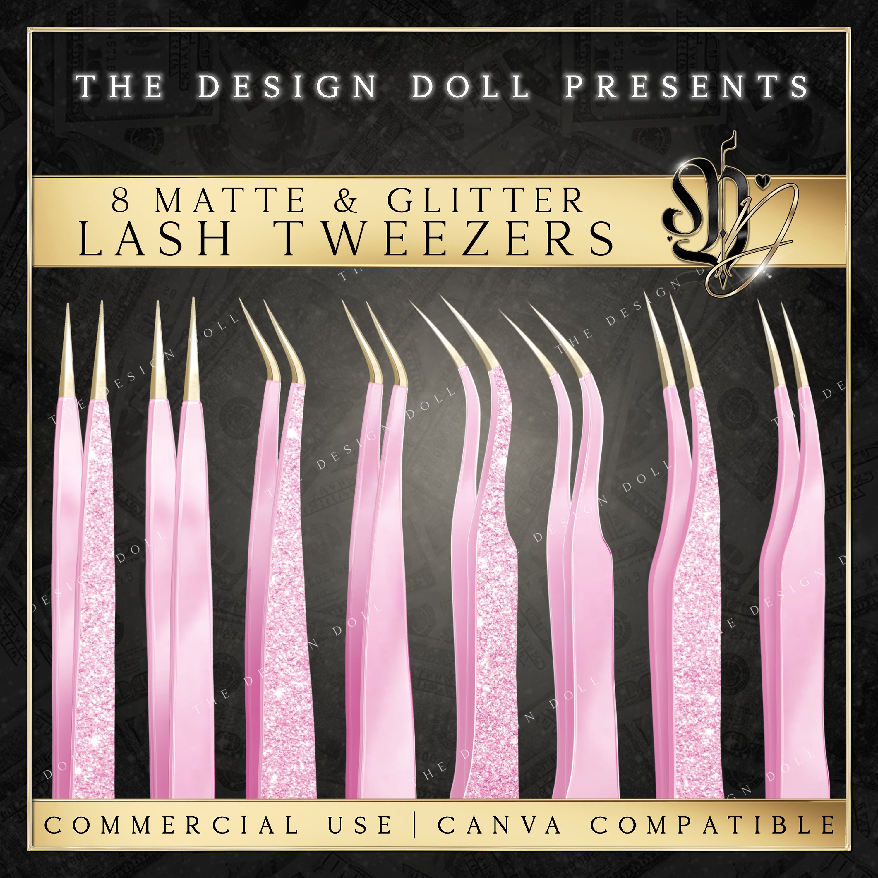 Lash Tech Clip Art, Hand Drawn Tweezers, Lash Technician Clip Art ...