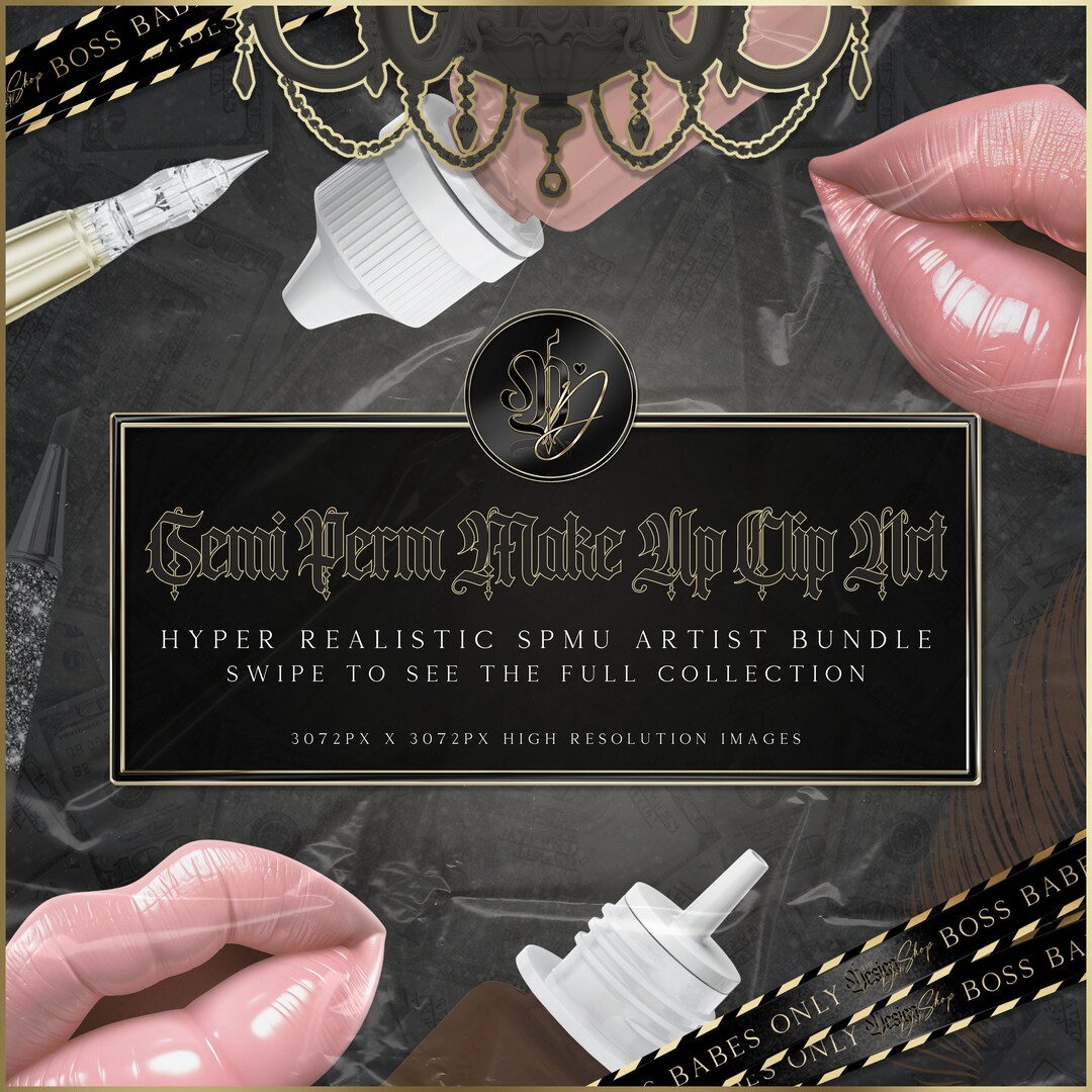 SPMU Clip Art, Lip Blush Graphics, PMU Clip Art Bundle, Brow Clip Art ...