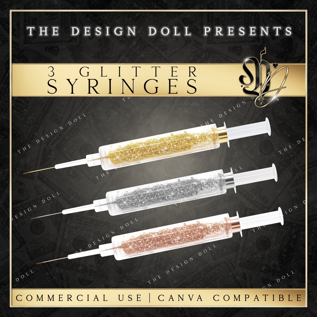 Glitter Syringe Needle Clip Art, Lip Filler, Aesthetician, Glitter ...