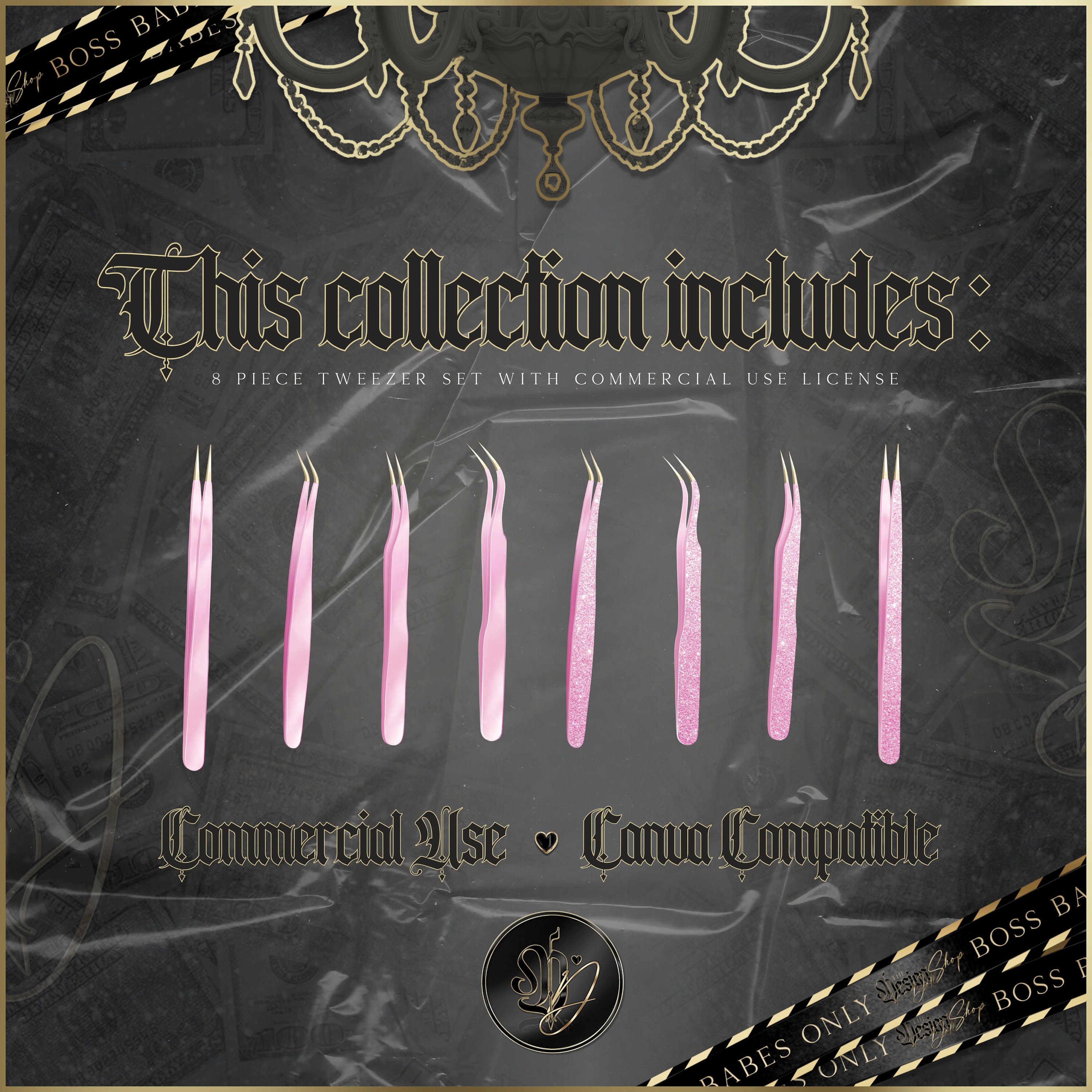 Lash Tech Clip Art, Hand Drawn Tweezers, Lash Technician Clip Art ...