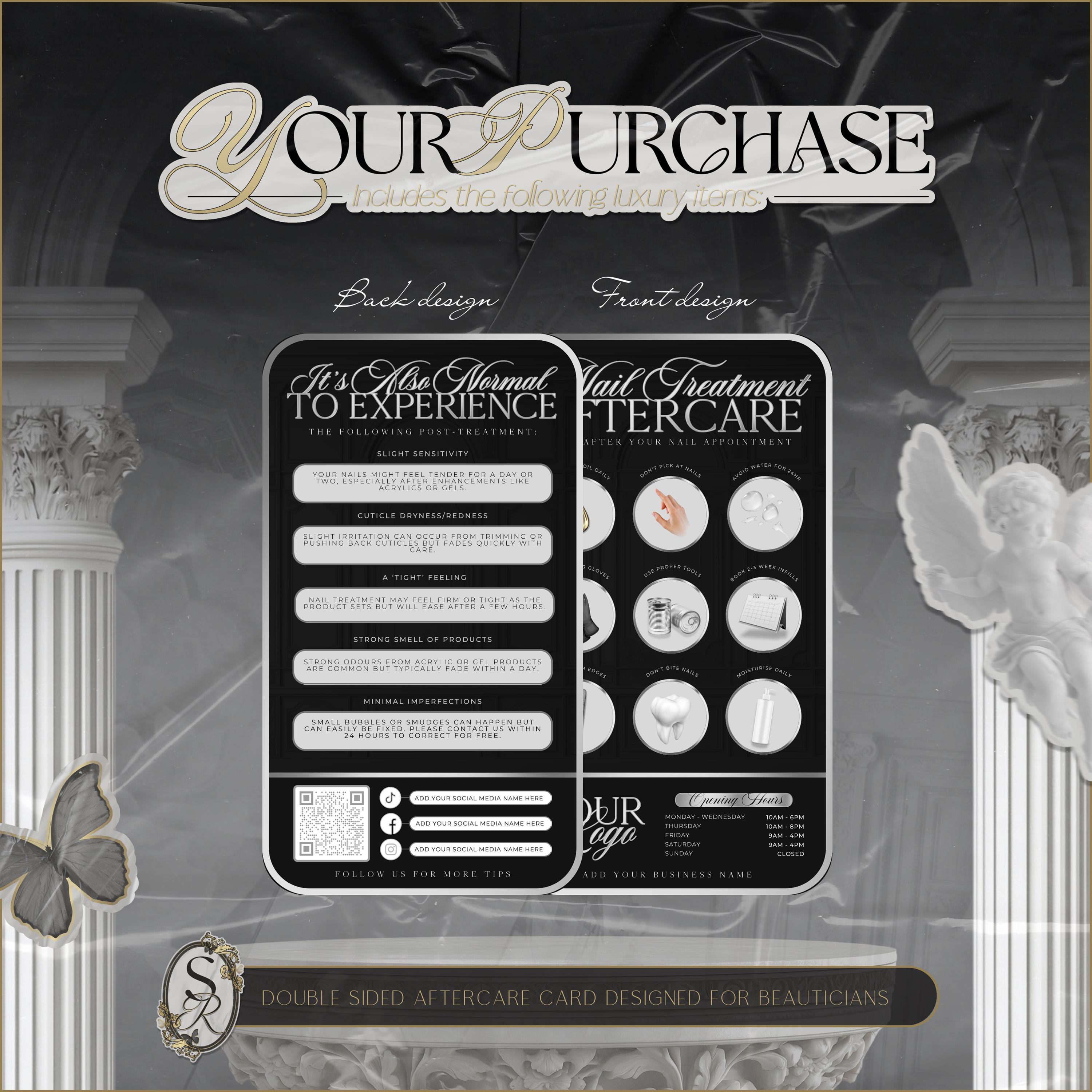 Nail Technician Aftercare Card Template – Instant Digital Download - Etsy