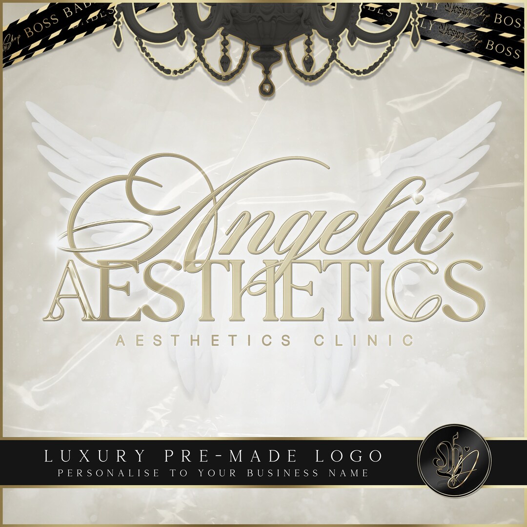 Pre-made Beauty Logo, Custom Angel Logo, Metallic Logo, Chrome Logo ...