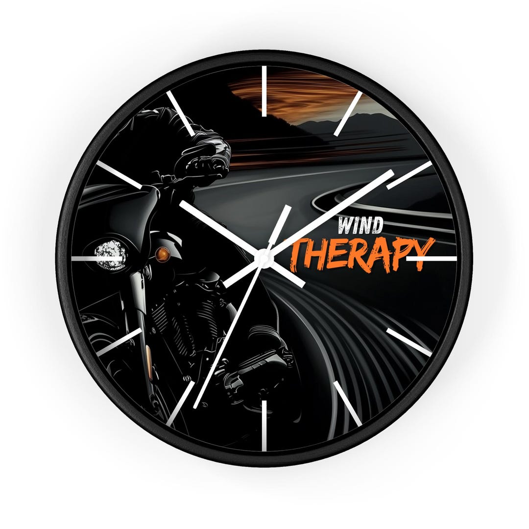 Wind Therapy Biker Wall Clock, 10, Gift, Biker Gift, Her, Freedom ...