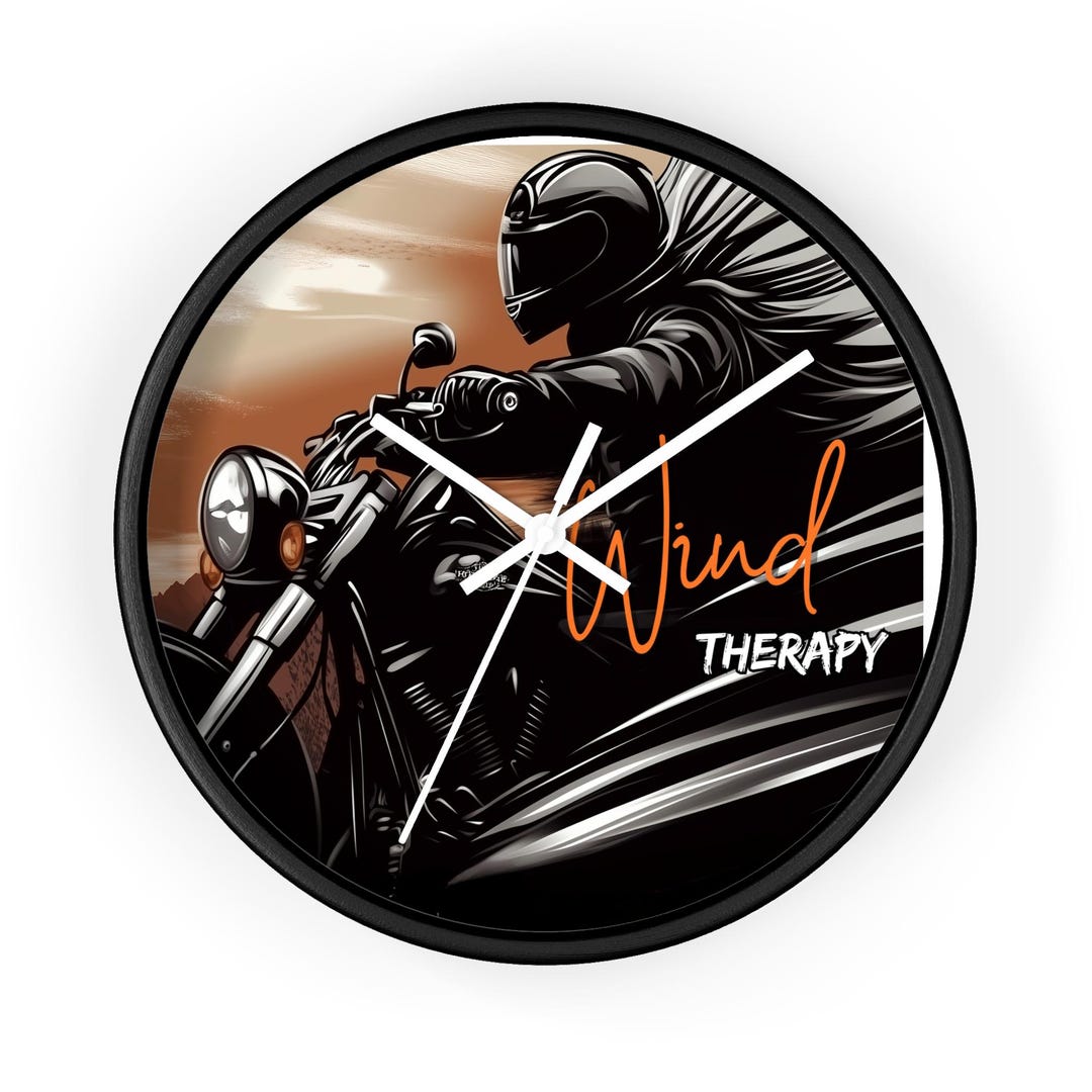 Wind Therapy Wall Clock, 10, Gift, Biker Gift, Her, Freedom ...