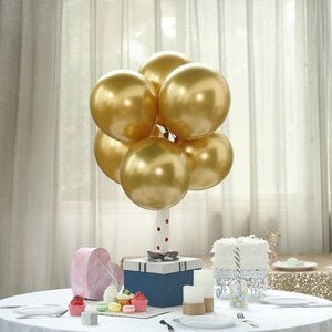 12" Royal Metallic Gold Balloons for Graduation, Retirement Party, Baby ...