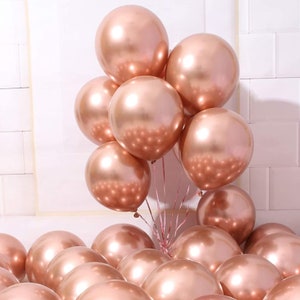 12" Royal Metallic Rose Gold Balloons for Graduation, Retirement Party ...